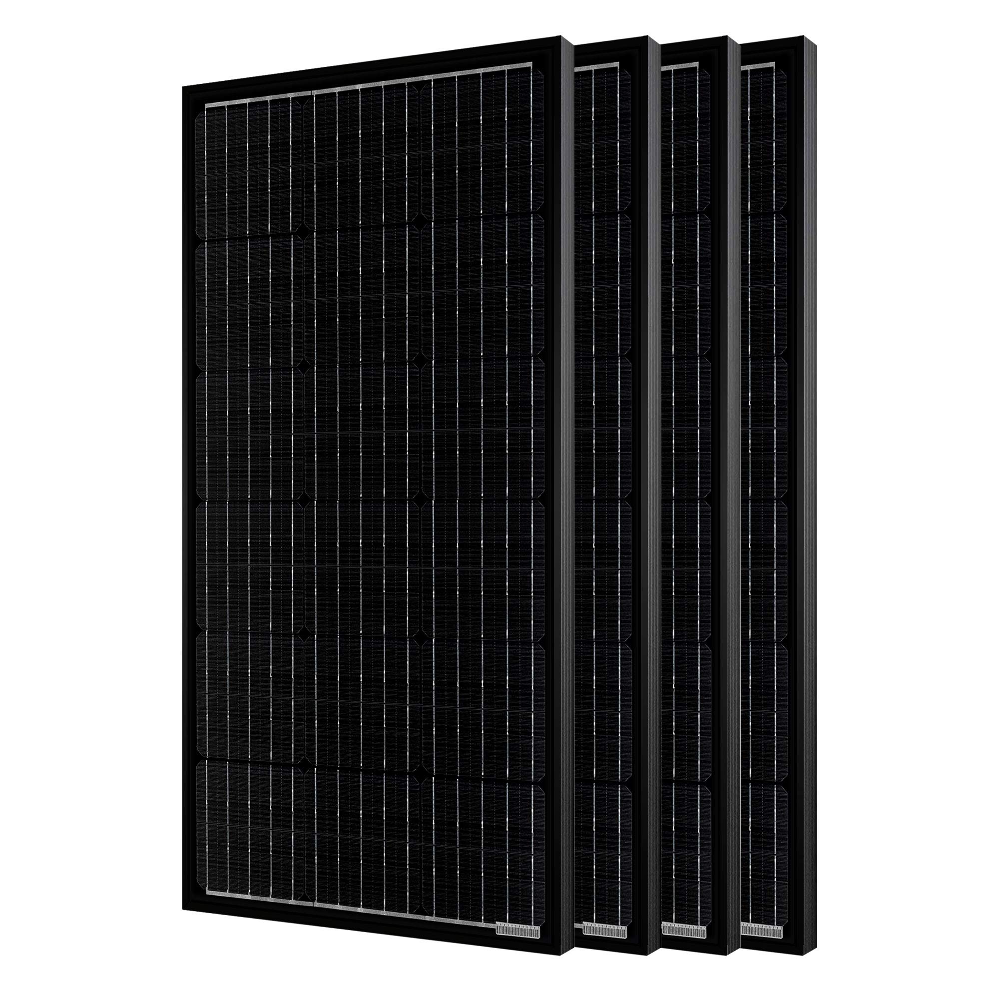 PowerECO 800 watt Solar Panels,High Efficiency Black PV Module Power 4 * 200W Mono RV Solar Panel for 12/24 Volt System,RV Marine Boat Cabin and Other Off Grid System
