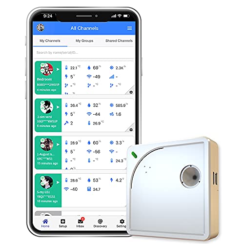 UbiBot WS1 WiFi Temperature Humidity Sensor, Smart Temperature Monitor,Thermometer Supports External Probe, Alerts & History,Free IoT App/Web Console, IFTTT, Alexa, (2.4GHz WiFi,no hub Required)