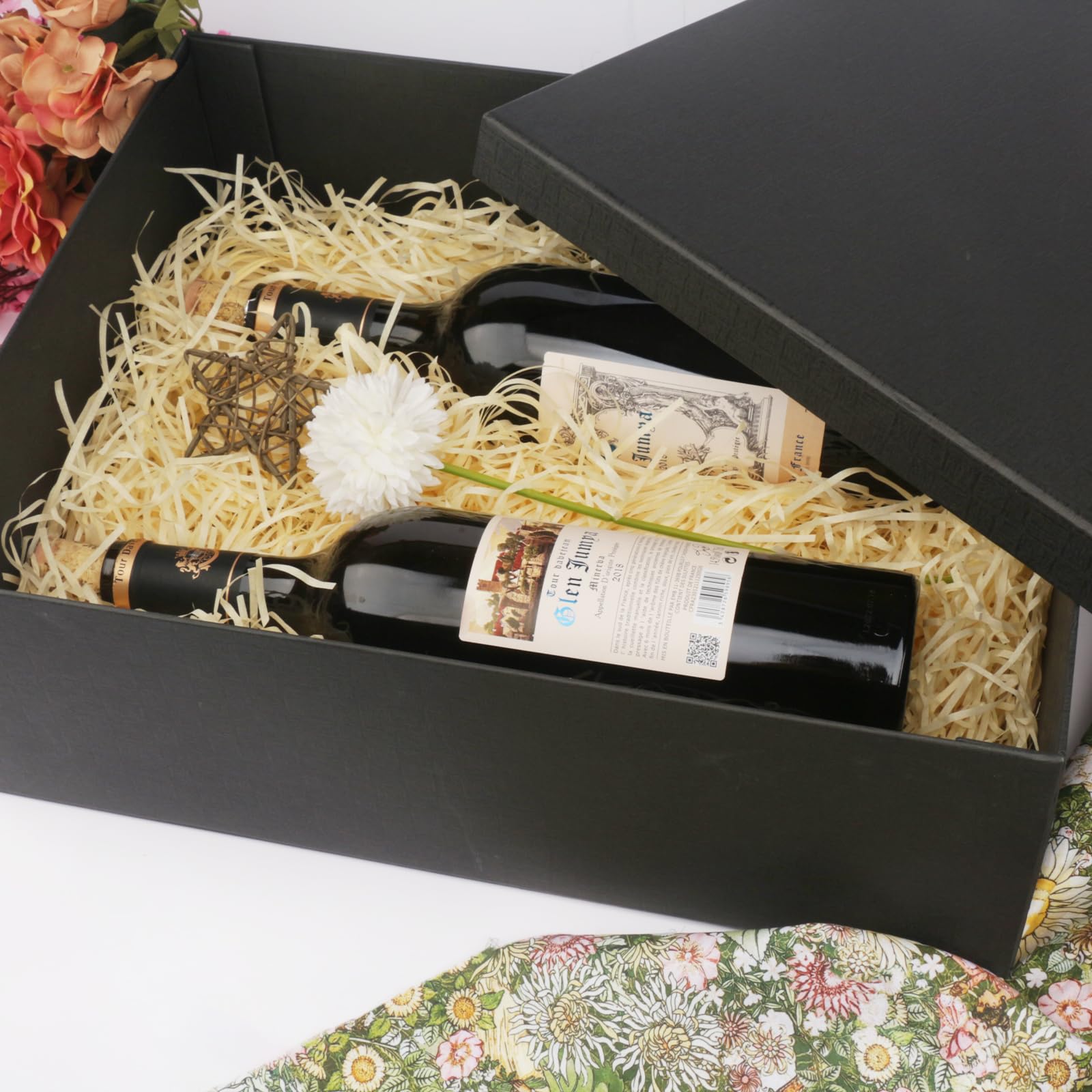 YINUOYOUJIA Large Gift Box 16.5x13x5.5 Inch,Black Boxes for Presents,Present Box,birthday box,Packaging box for Valentine's Day,Mother's Day,Christmas,Anniversarie.