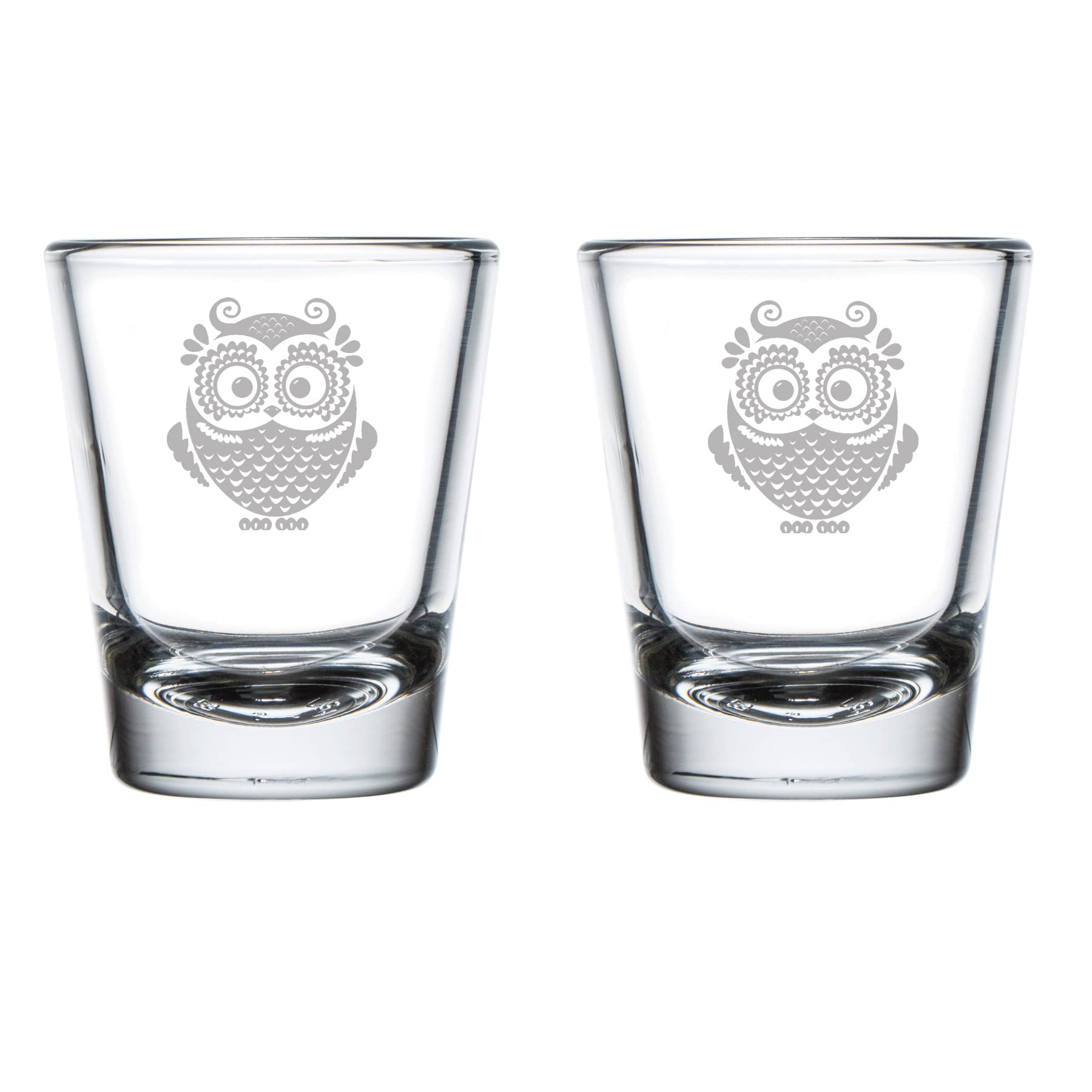 MIP Set of 2 Shot Glasses 1.75oz Shot Glass Owl Vintage
