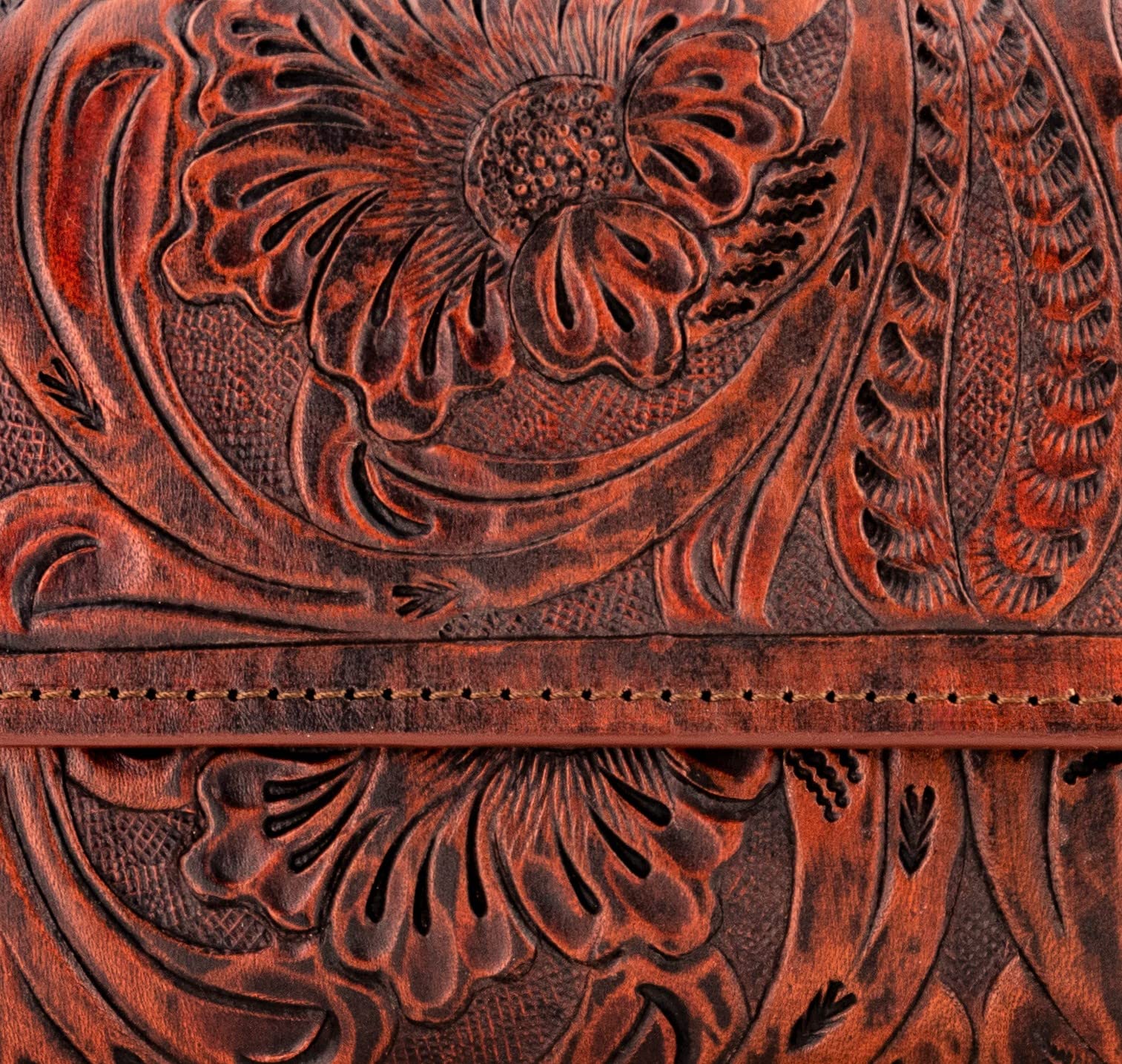 Mauzari Geneva Women's Tooled Leather Wallet (Koa)