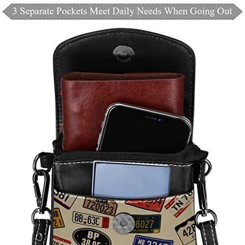 Small Crossbody Bag Retro Label Cell Phone Purse Wallet