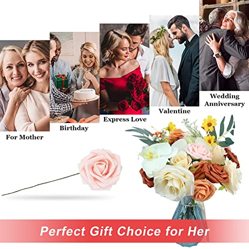 Vanleonet Artificial Wedding Flowers Combo Set for DIY Wedding Bouquets Centerpieces Arrangements Party, Cake Decor, Baby Shower Home Decorations