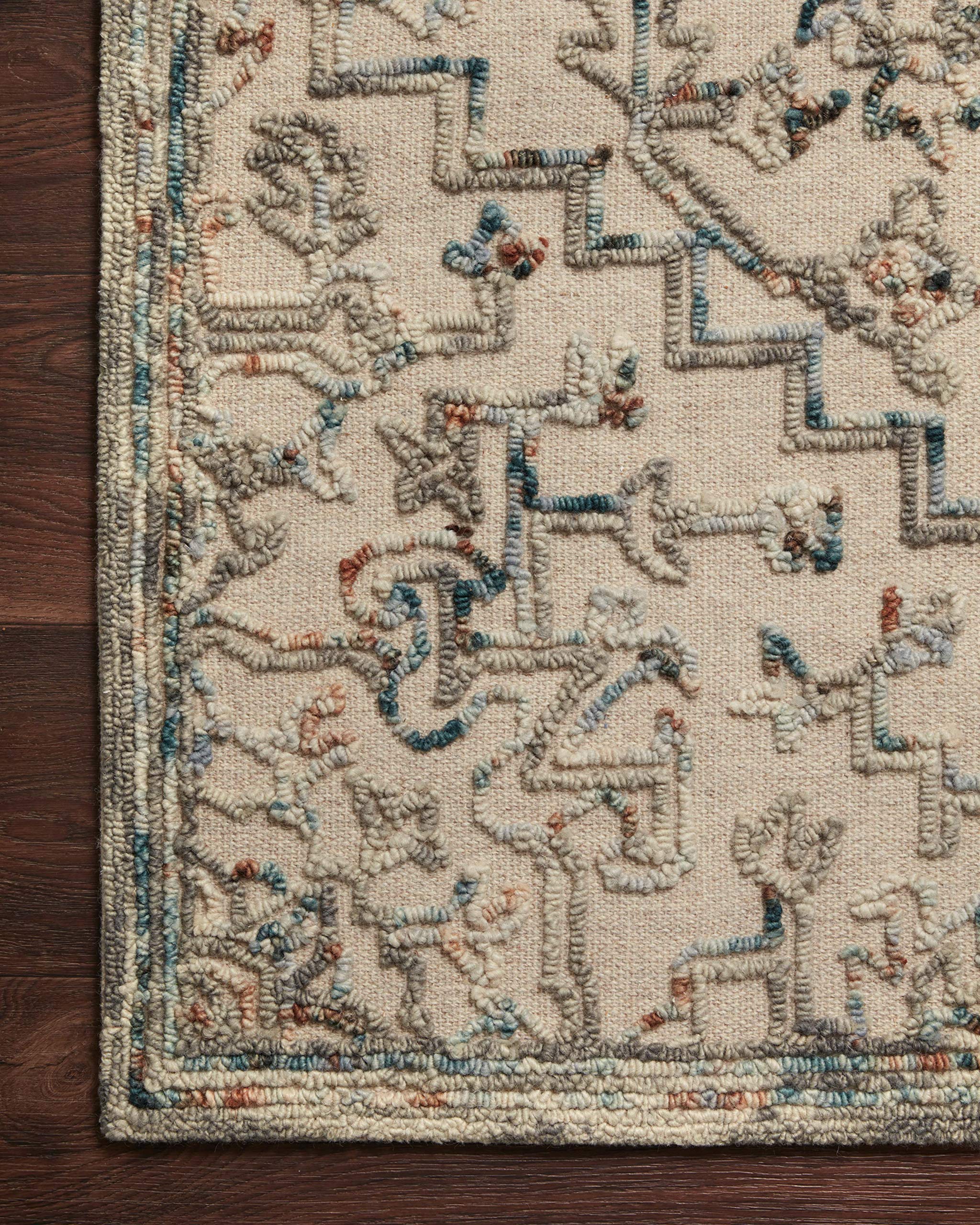Loloi II Halle Collection HAE-01 Grey/Ocean 18" x 18" Sample Sample Rug