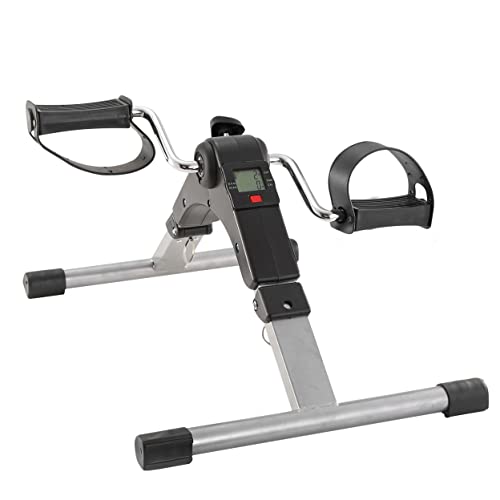 MerchMixer Foldable Exercise Bike Pedal Fitness Exerciser Cycle Bike w/LCD Display Mini Pedal Exerciser for Leg Arm Physical Therapy Home Office Gym