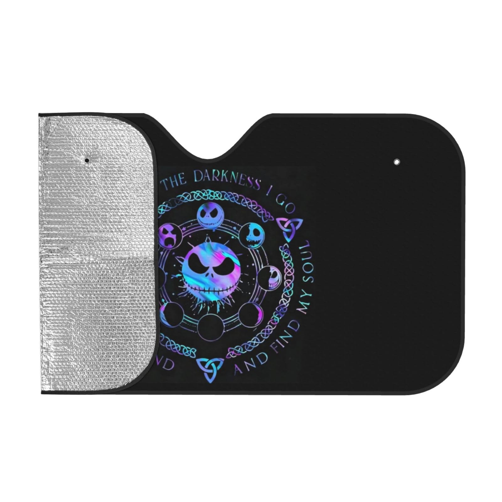 Jack Skellington Moons Windshield Sun Shade, Car Window Shades Front Windows Sunshade Cover Reflective Sun Visor Shield for Cars SUV Trucks, Small 51 x 27.5 in