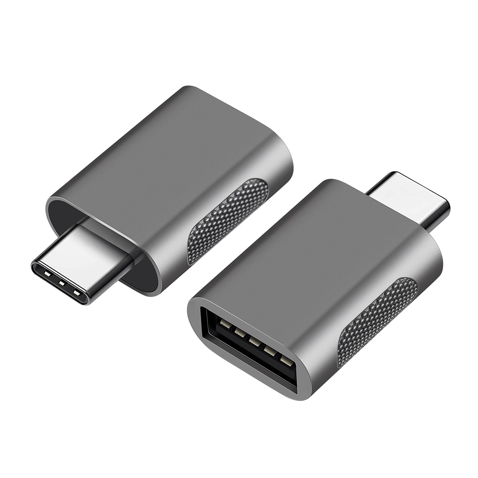 Wyssay USB C Male to USB 3.0 Female Adapter 2 Pack,Type C Charger Converter Compatible with MacBook Air 2020/MacBook 12 inch/iPad Pro 2020 and More(Gray)