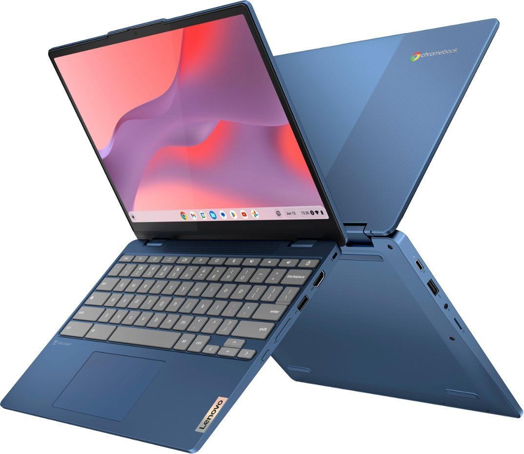Lenovo Flex 3i 12.2" WUXGA Touch-Screen Chromebook Laptop, 360° flip-and-fold Design,Intel N100, 4GB Memory 192GB Storage(64GB eMMC+128GB Card), Intel UHD Graphics, Chrome OS, Abyss Blue, W/GaLiMu