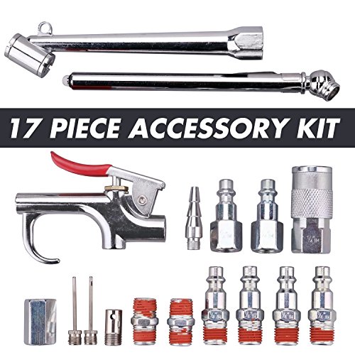 WYNNsky 3/8" X 25ft PVC Air Compressor Hose Kit With 17 Piece Air Tool and Air Compressor Accessories Kit