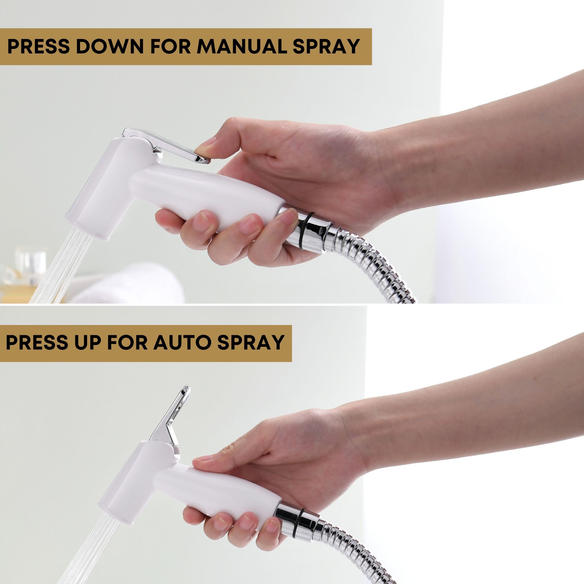 Purrfectzone Luxury Bidet Sprayer for Toilet, Handheld Bidet Sprayer Kit, Easy-to-Install Toilet Bidet Sprayer Set, Hand Held Bidet with Adjustable Flow, Cloth Diaper Sprayer