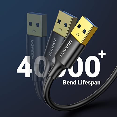 UGREEN USB to USB, 5 Gbps USB 3.0 Cable, Nylon Durable Male to Male Cable, Compatible with Hard Drive, Cooling Fan/pad, Camera, DVD Player, TV, Flash Light, Hub, Monitor, Speaker, and More 6.6 FT …