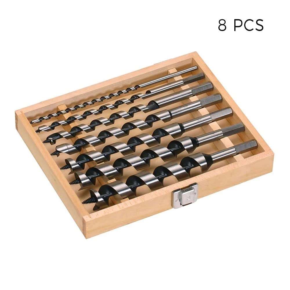 WDBBY 8Pcs 230MM Auger Drill Bit Set for Wood Hex Shank Length Deep Woodworking Drill Bit 6/8/10/12/14/16/18/20mm