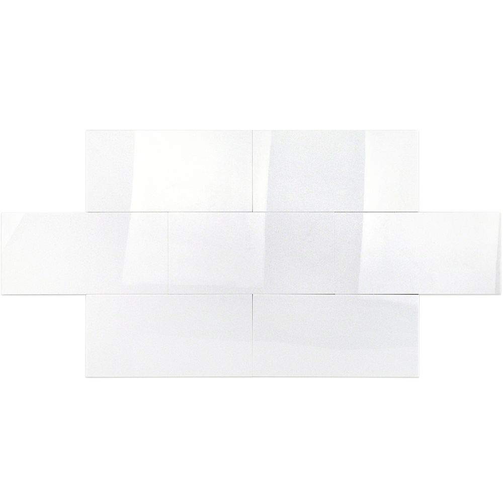 Lucid White 6 in. x 12 in. Polished Nano Glass Porcelain Floor and Wall Tile (10 Pieces 4.84 Sq. Ft. / Case)