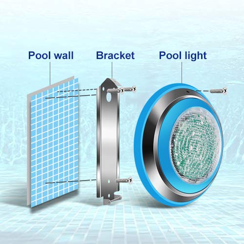 Roleadro Led Underwater Pool Lights, Waterproof IP68 47W RGB Swimming Pool Light Multi Color, 12V AC/DC Led Inground Pool Light Control with Remote Controller (Not Include Transformer- 16ft Cord