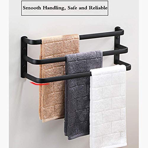 Towel Racks Bathroom Wall Mounted,Multilayer Dislocation Space Aluminum Towel Rail,Towel Stands for Bath Hotel Kitchen White Triple Layer 60Cm,White,Triple Layer 40Cm(Color:Light Green,Size:Double Lay
