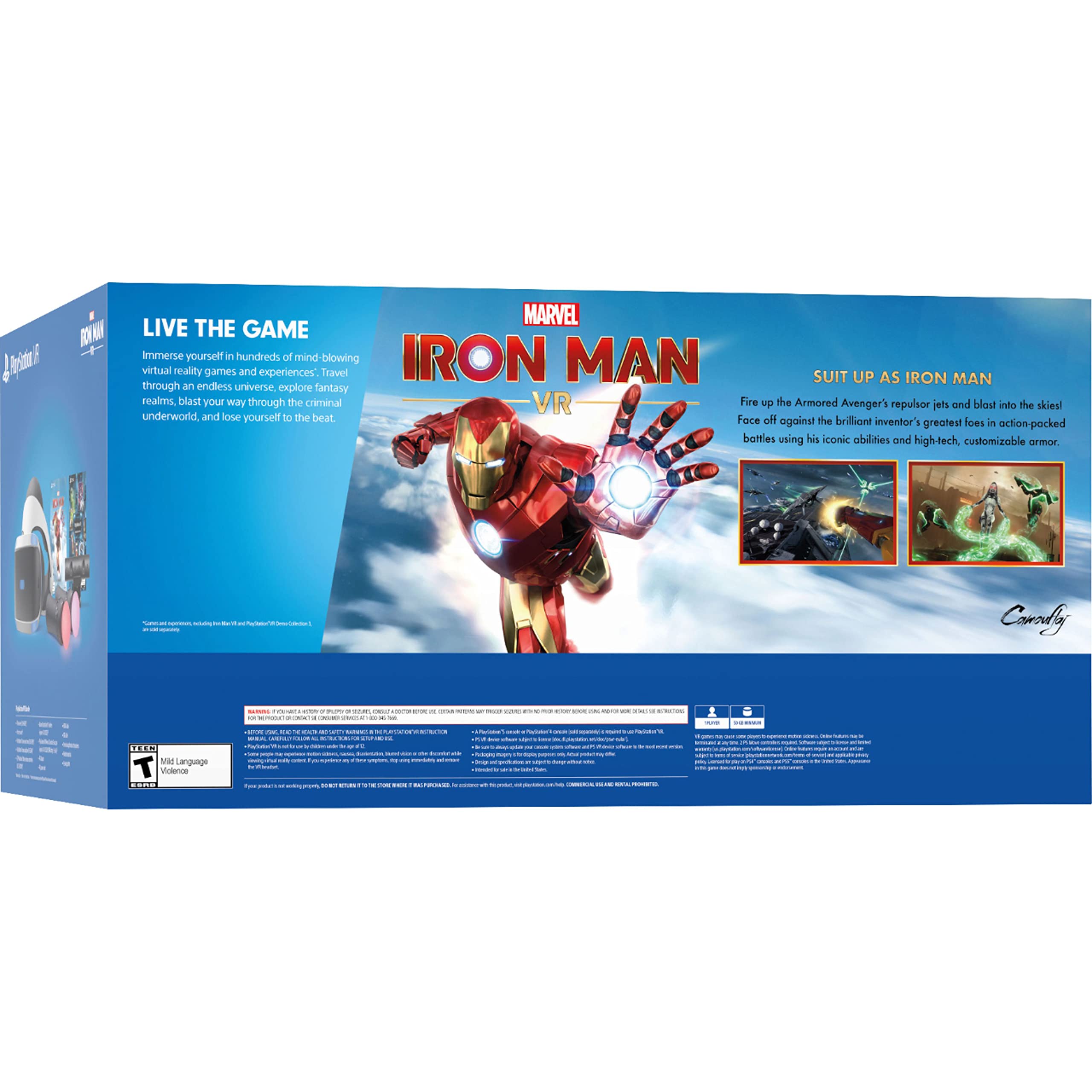 Sony PlayStation VR - Marvel's Iron Man Gmaing Bundle: PlayStation VR Headset, Camera, 2 Move Motion Controllers, Marvel's Iron Man VR Digital Code for PS4 PS5