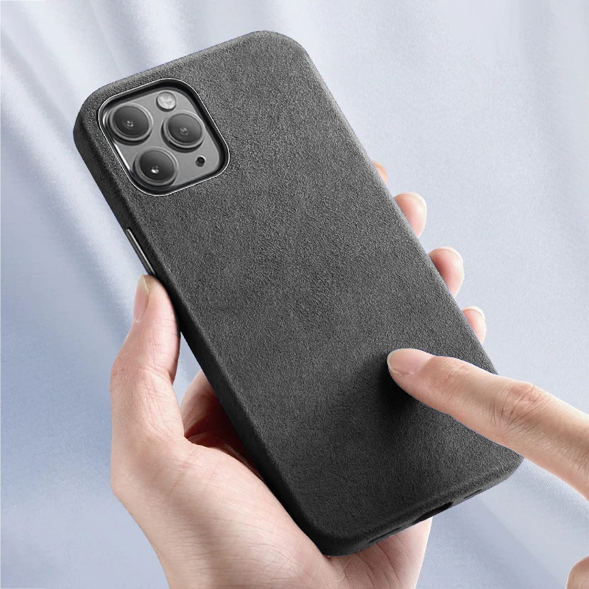 Komodoty Saguaro Case. Luxury Alcantara iPhone 12 Series Cases. Premium Italian Imported Material. Fully Wrapped Four Side Protection. (Black, iPhone 12 Pro Max)