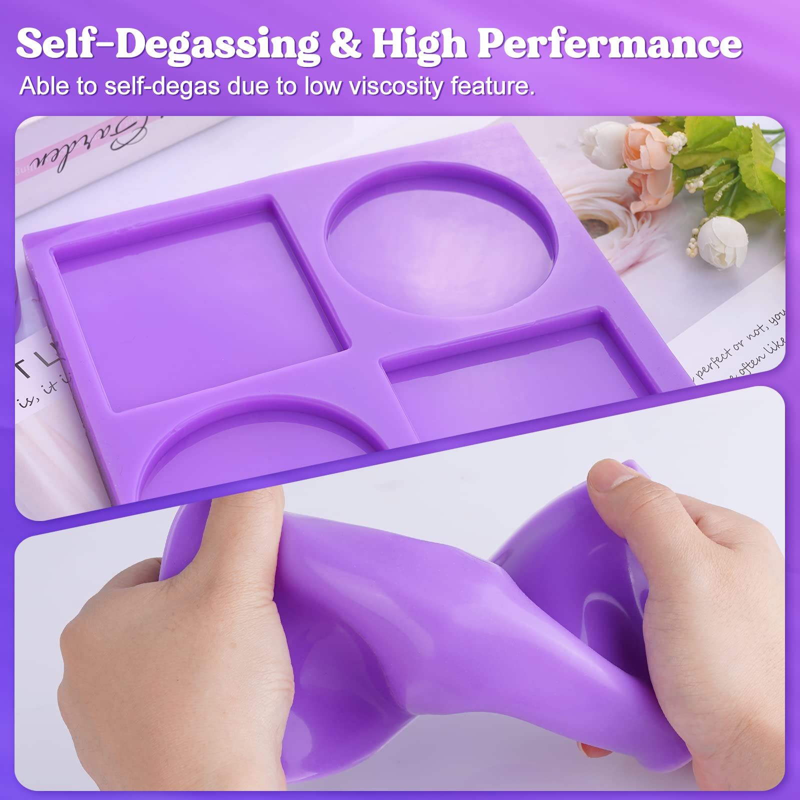 LET'S RESIN Silicone Mold Making Kit 31.74oz/1.98lbs - Translucent Silicone Rubber Non-Toxic Liquid Mold Making Silicone Rubber - Mix Ratio 1:1 - for Casting Resin Molds,Silicone Molds,Candle Molds