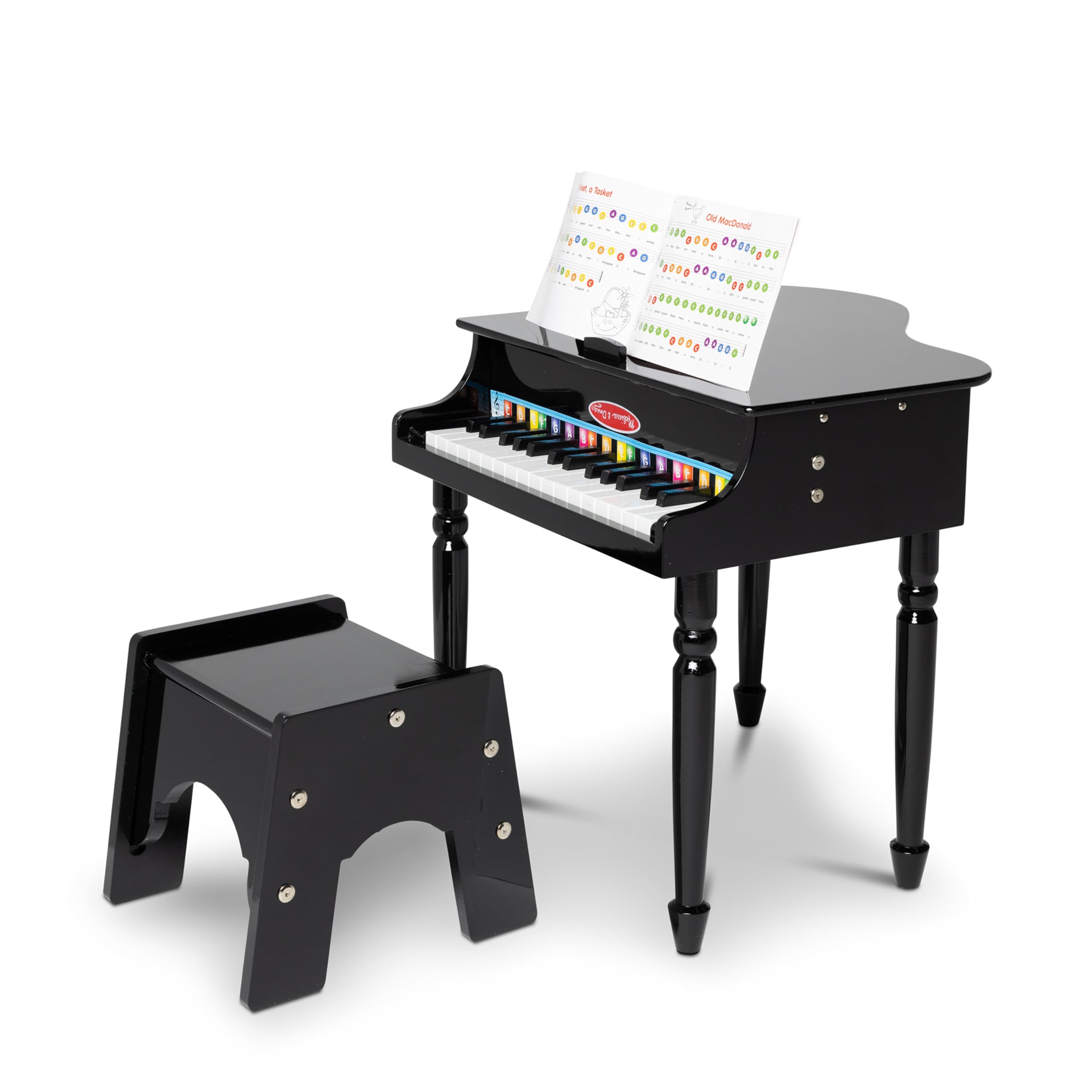 Melissa & Doug Learn-to-Play Classic Grand Piano, Mini Keyboard with 30 Hand-Tuned Keys (23.65” H x 21.4” W x 10.05” L)