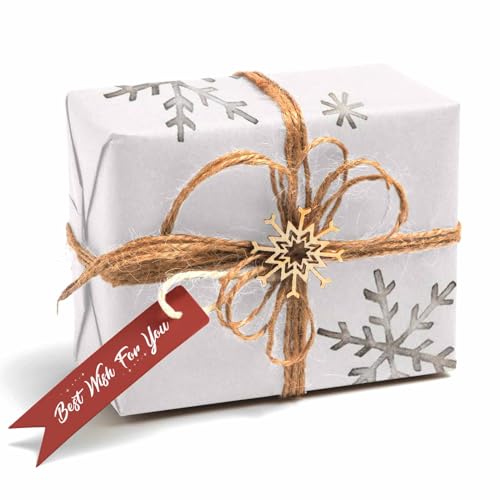InterestPrint Pattern with Brown Snowflakes Wrapping Paper Jumbo Rolls,Gift Wrap Holiday Birthday Crafts Party Gifts Decorations 1 Piece