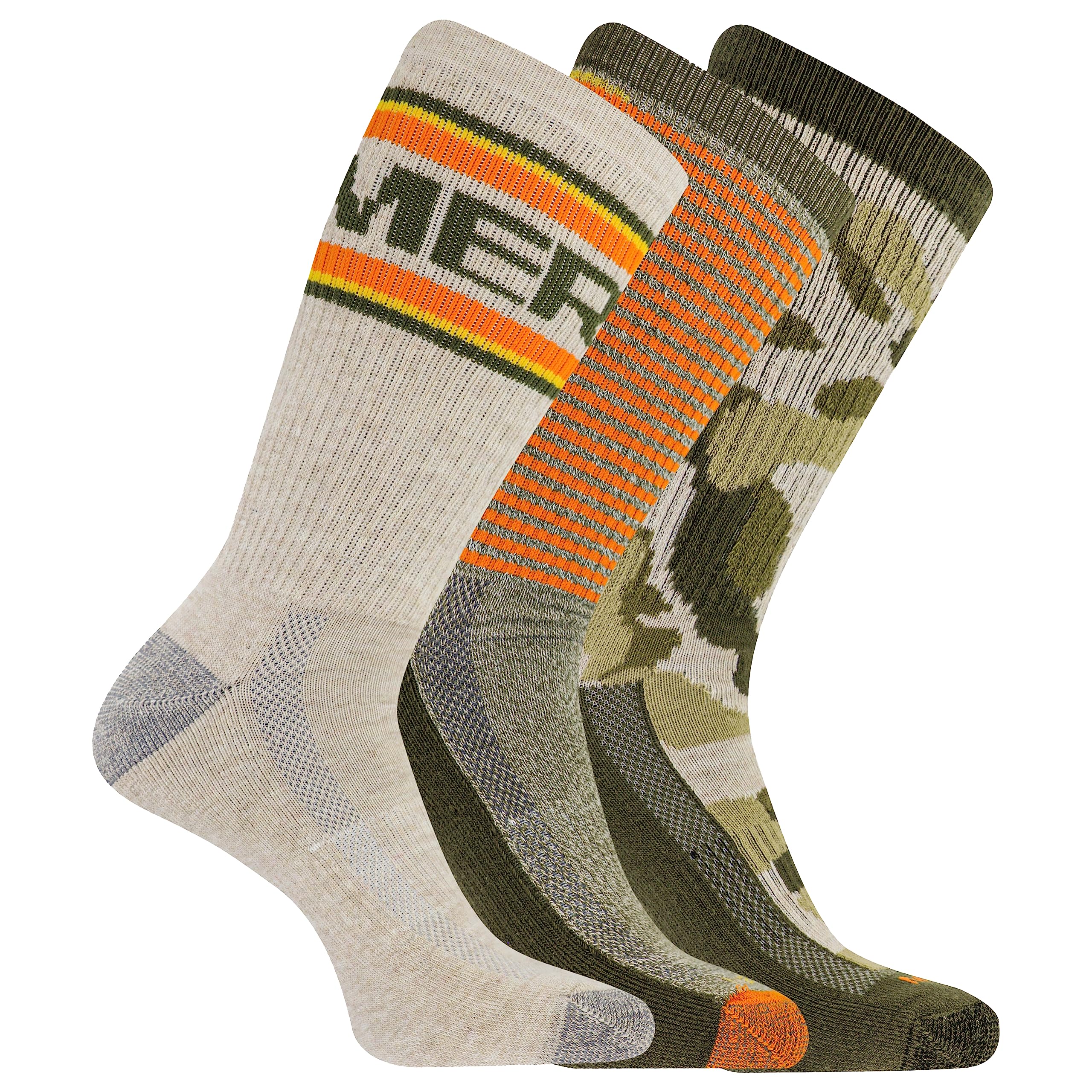Merrell Recycled Everyday Half Cushion Socks-3 Pair Pack-Repreve Hiking Arch Support and Breathable Mesh, Crew-White Assorted, S/M (Men's 5-8.5 / Women's 5-9.5)