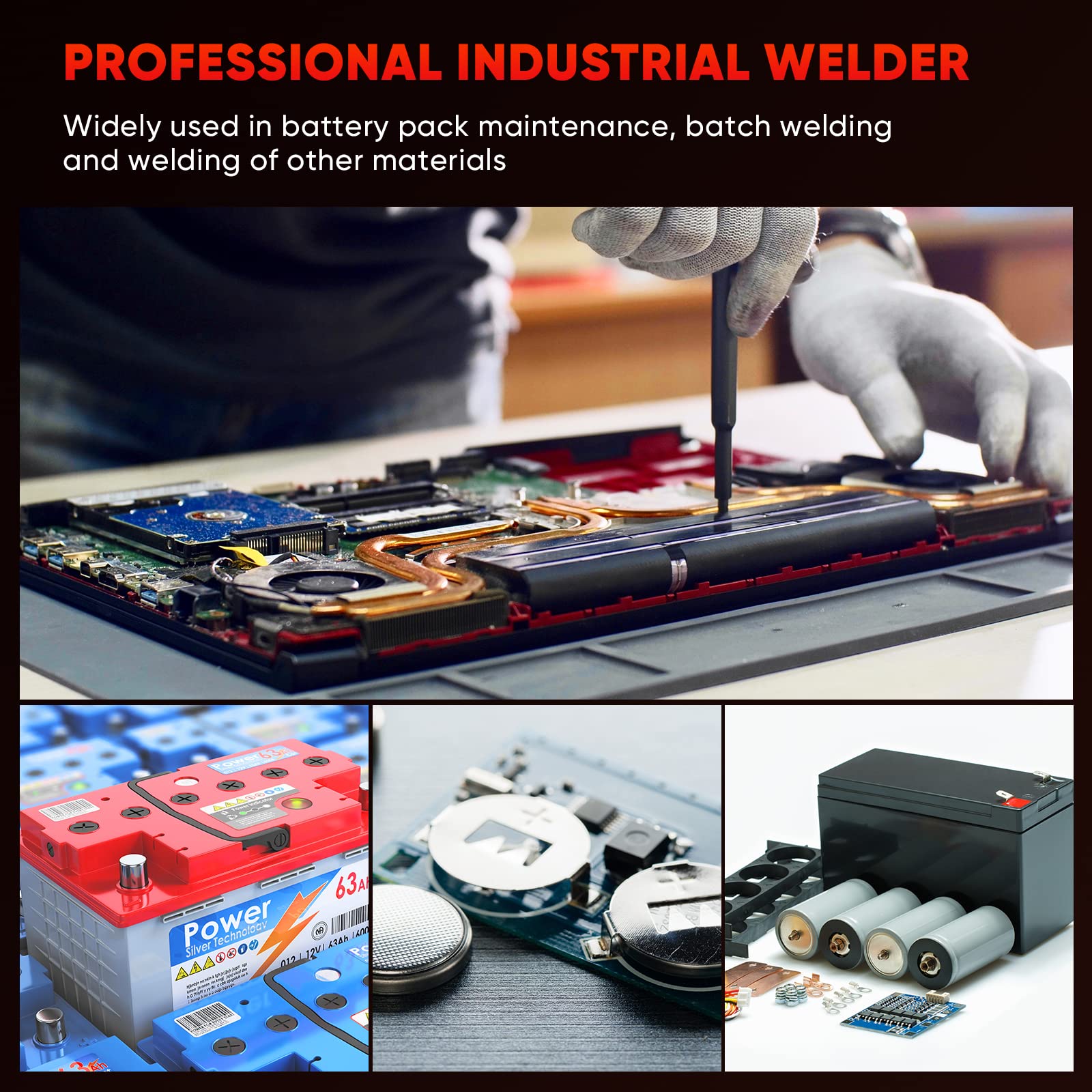 SeeSii 801D Spot Welder, 12KW Capacitor Energy Storage Pulse Battery Spot Welder with 73B Welding Pen, Support 2 Welding Modes Enhanced 0.1-0.3mm Nickel Strip for DIY & Industrial Spot Welding