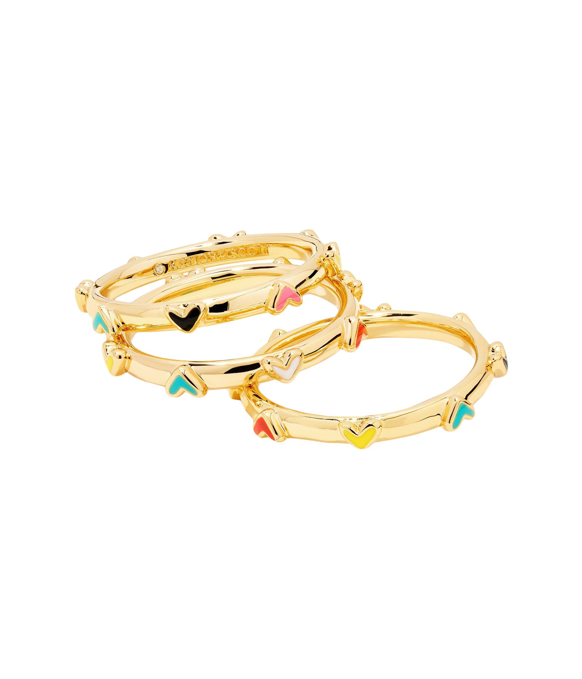 Kendra Scott Haven Ring Set of 3 - Rings for Women - 14K Gold-plated Brass Construction - Ring Set of 3 Gold Multi Mix 6 One Size