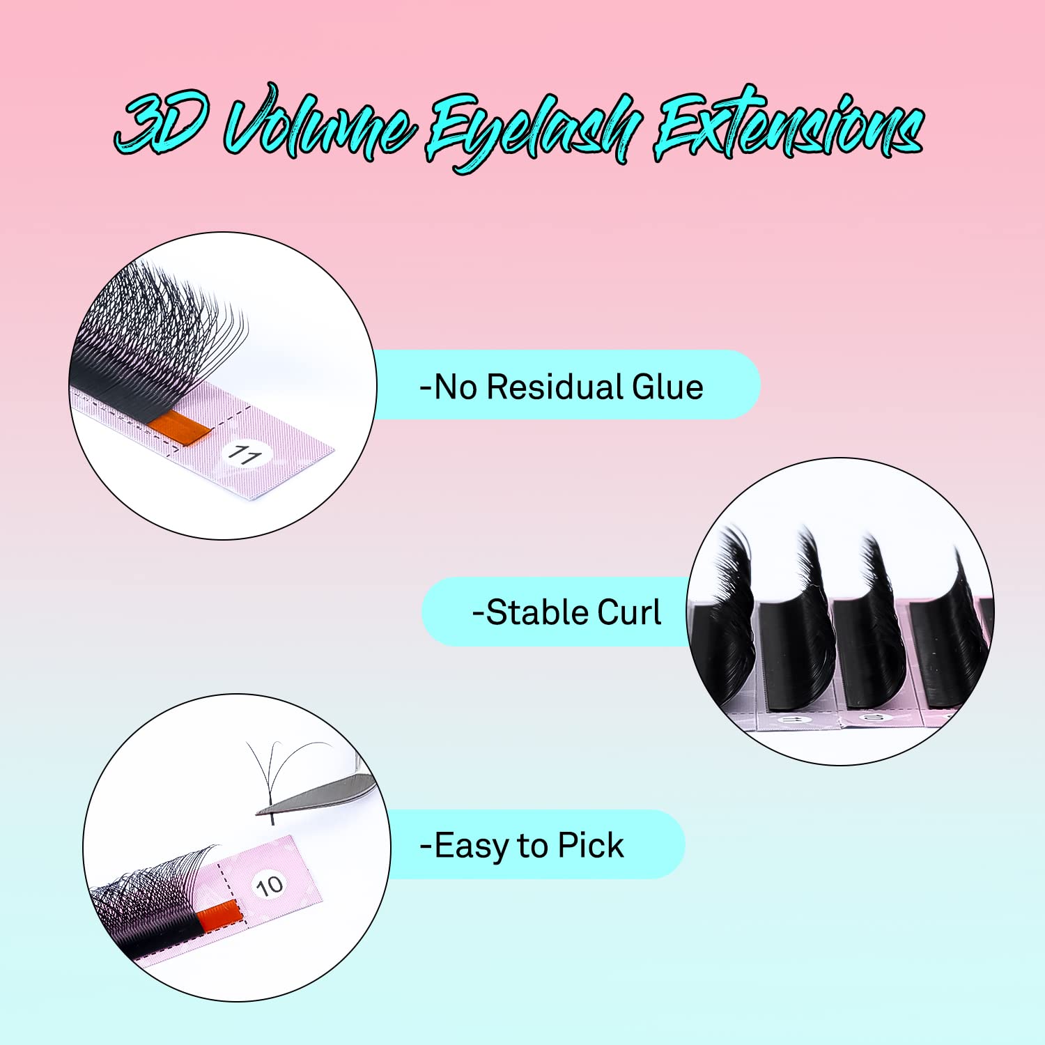 VAVALASH W-shaped Eyelash Extension 3D Premade Fans 0.07 C Curl Volume Lash Extensions Easy Fanning Lashes Matte Black Volume Premade W Lashes(W Shaped-3D-0.07-C-8-15mm)