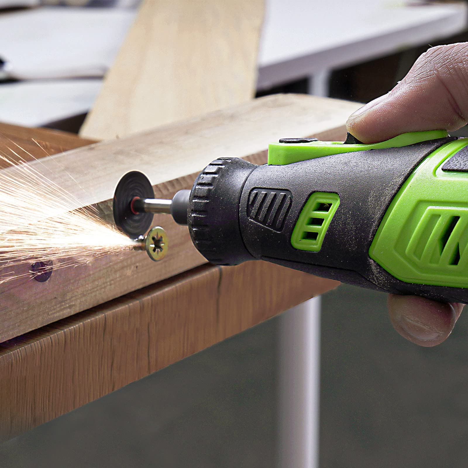 PHALANX 8V Cordless Rotary Tool Kit, 2.0 Ah Battery Rechargeable Rotary Tool with 73pcs Accessories, 5-Speed LED Light, Idea for Sanding, Carving, Polishing, Engraving, Wood Carving, Pet Grooming