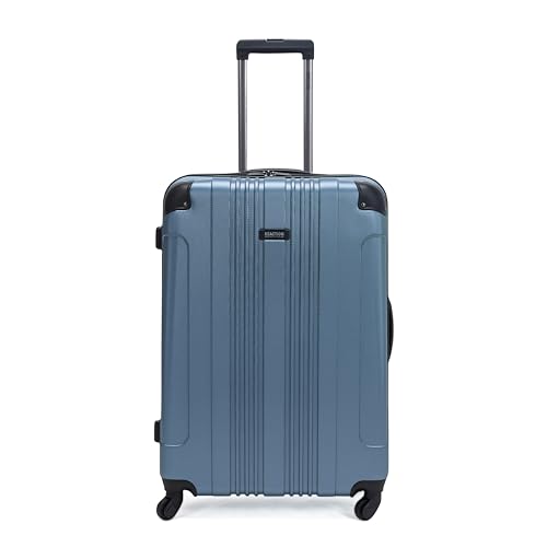 Kenneth Cole REACTION Out of Bounds Lightweight Hardshell 4-Wheel Spinner Luggage, Granite Blue, 28-Inch Checked