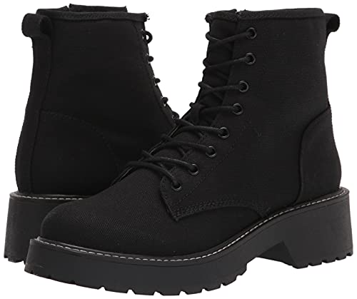 Madden Girl Women's Carra Hiking Shoe, Black Canvas, 8