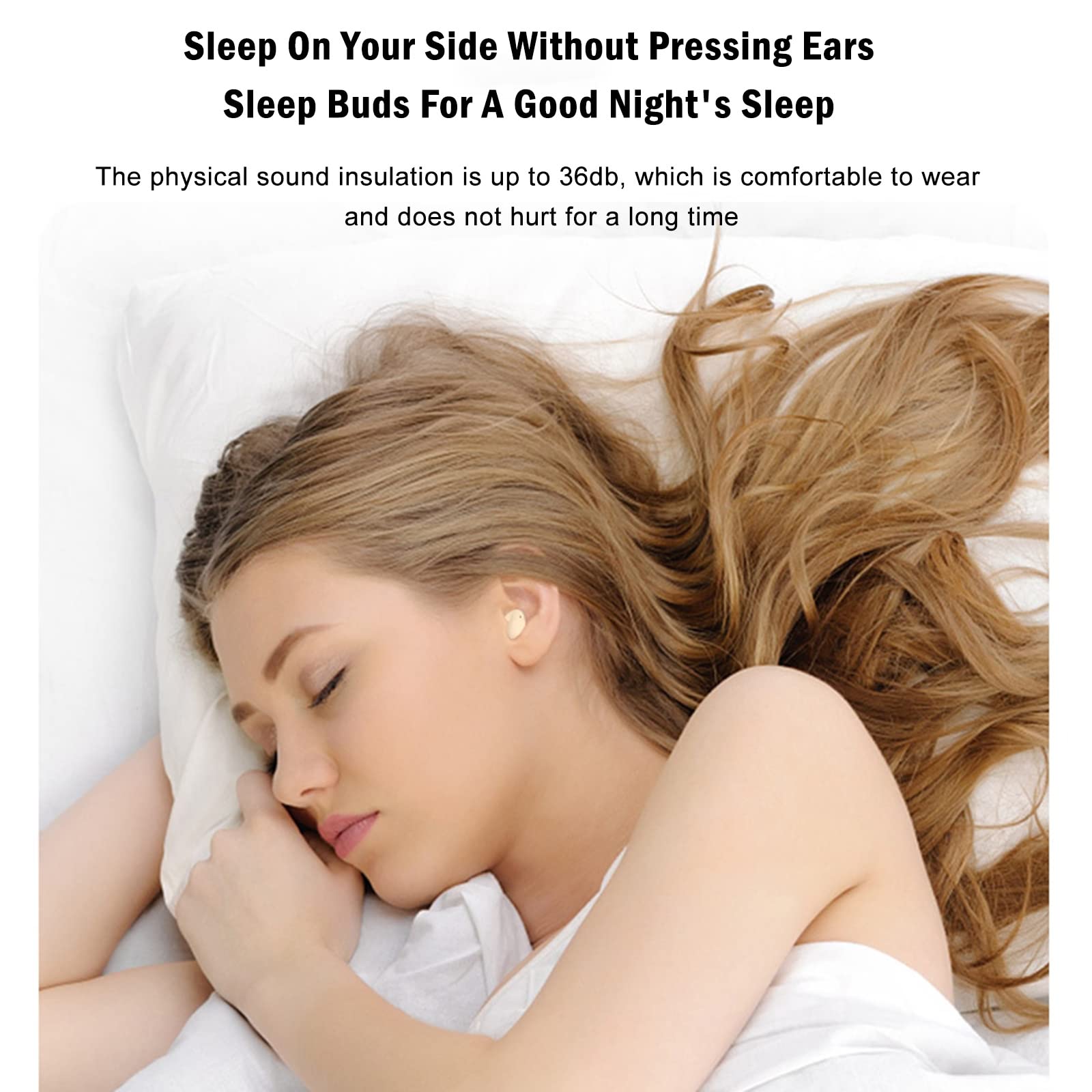 Sleep Earbuds for Side Sleepers Invisible Earbuds for Sleeping Smallest Sleep Buds Tiny Mini Small Discreet Bluetooth Earpiece Wireless Hidden Headphones Work Sports Black