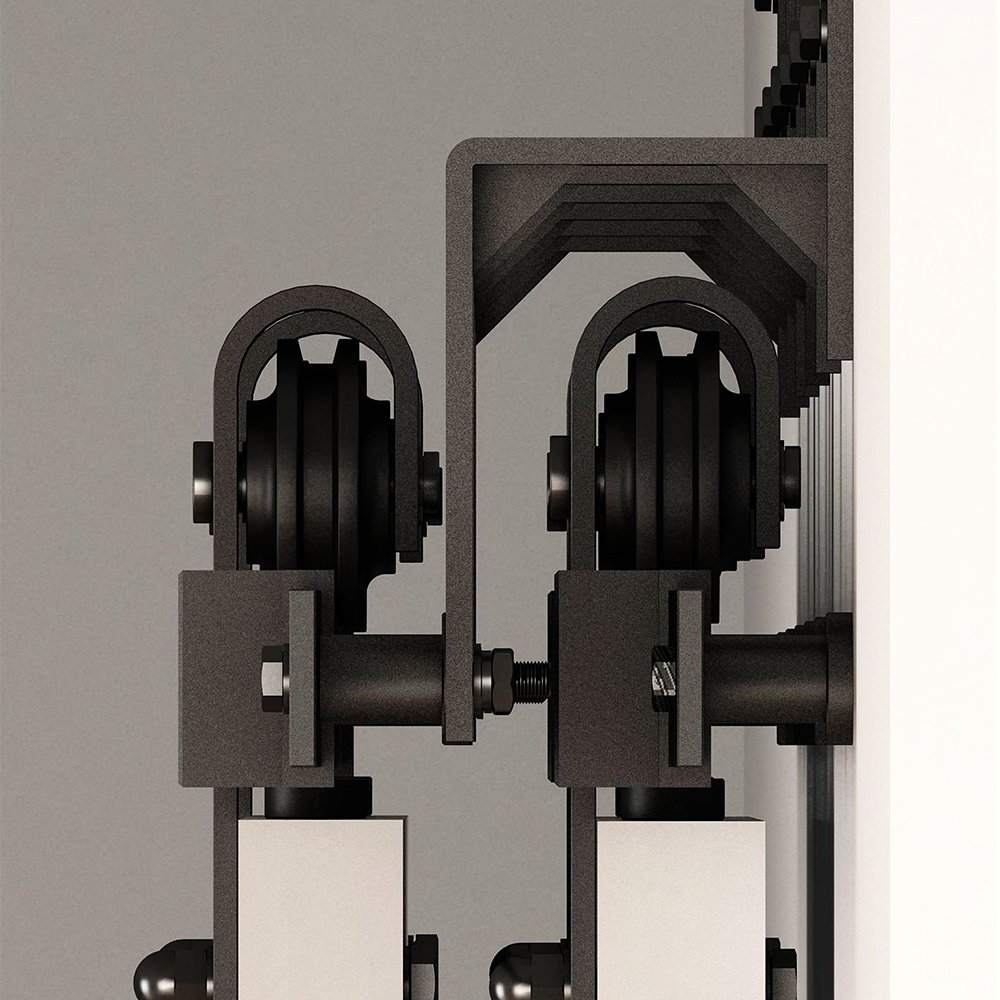 JUBEST 1-5/16in Matte Black Spacer Replacement Sliding Barn Door Hardware for 16" Stud Wall Set of 5