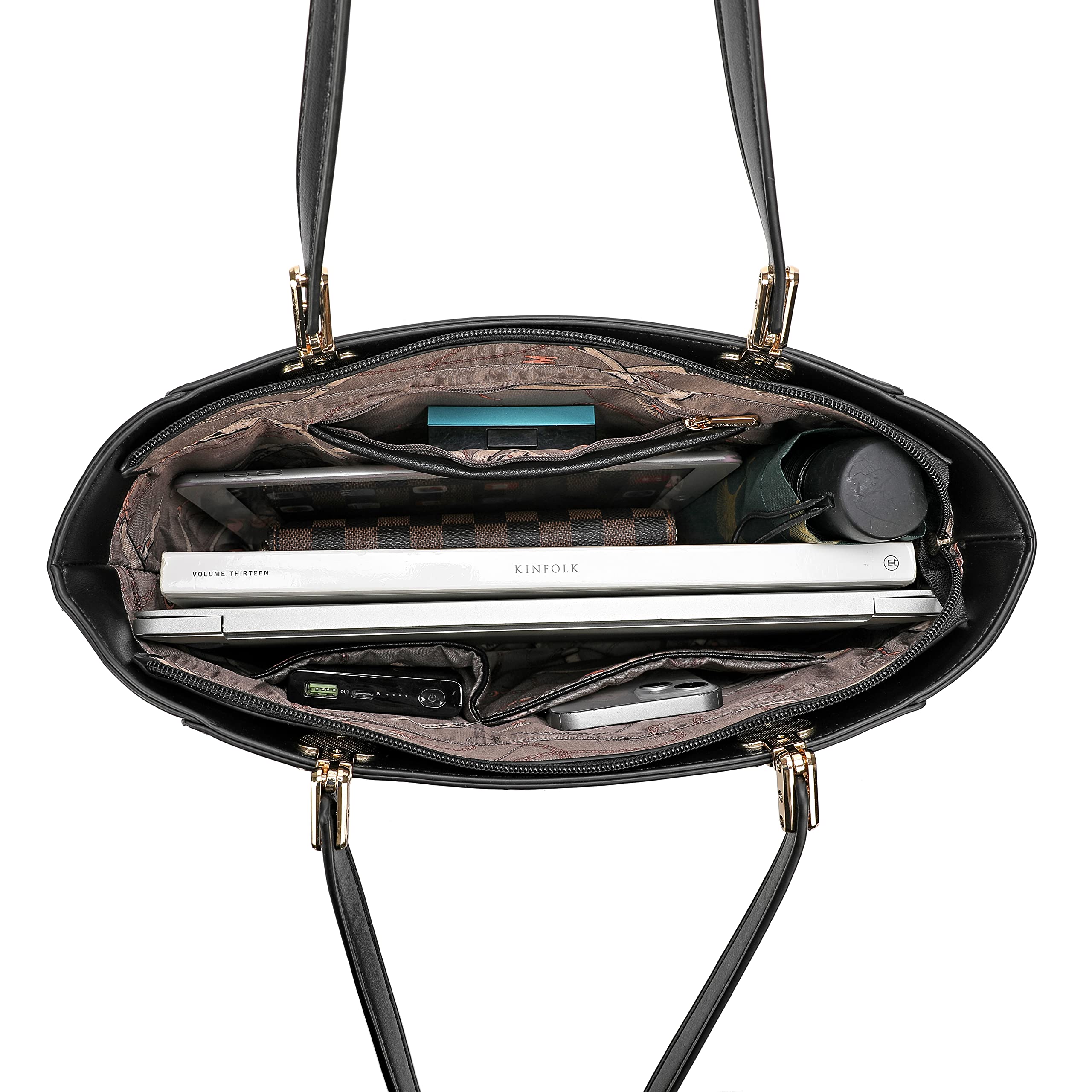 Montana West Large Handbags for Women Tote Bag with Zipper Top-handle Shoulder Bag MWC-090