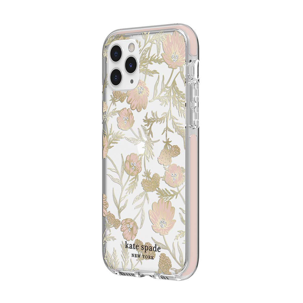 Kate Spade Defensive Hardshell Case for iPhone 11 Pro - Blossom Pink/Gold Gems