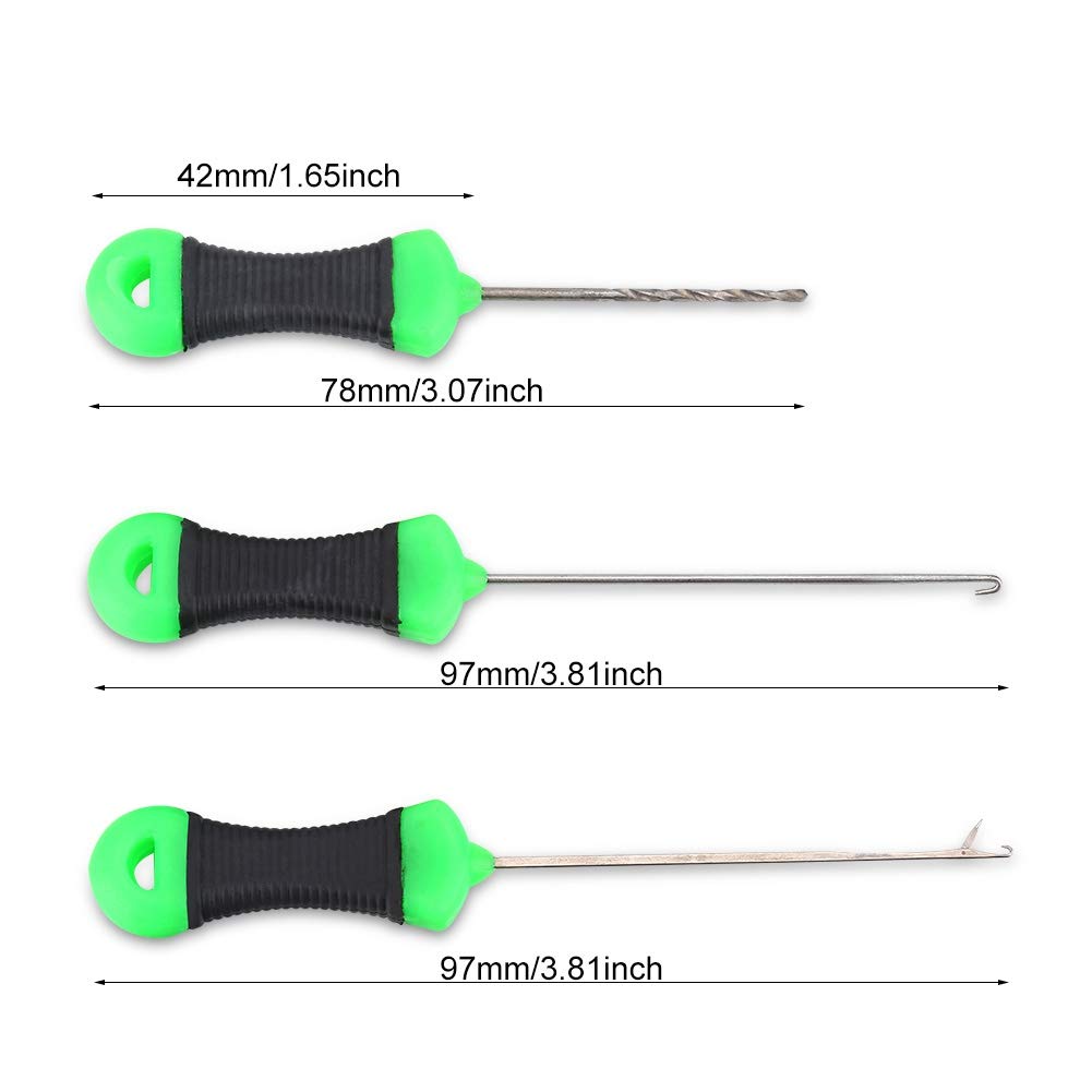 Meiyya Carp Rig Tools, Convenient to Use Eco‑Friendly 3Pcs Fishing Bait Needle, Fishing Accessory for Fisherman
