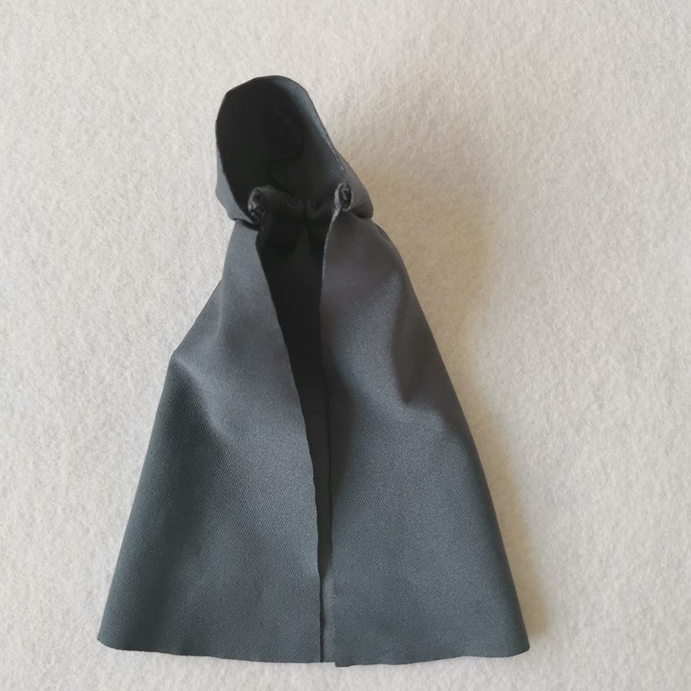 SSbeauty M 1/12 Scale Fabric Cape Cloak with Hat for 6" 1:12 SHF Figma Body Action Figure Clothes(no Figure (Gray Cloak)
