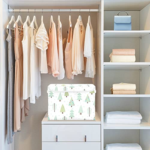 xigua Cute Christmas Tree Storage Bins with Lids Foldable Large Cube Storage Boxes with Handles for Home Bedroom Closet Office (16.5x12.6x11.8 in)#1
