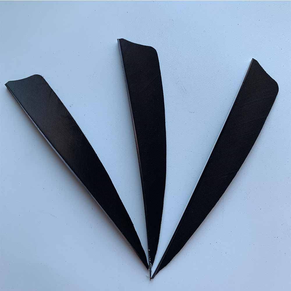 ONTFIHS 100pcs Shield Feather Fletching 4 Inch Real Turkey for Archery Hunting Target Shooting Arrows Right Wing (Black)