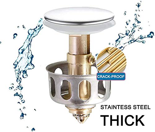 PTAbiao Basin Pop-Up Drain Filter Universal Wash Bounce Built in Anti Clogging Strainer Sink Shroom Drain Plug Strainer Cover for Kitchen Bathroom (2Pcs)