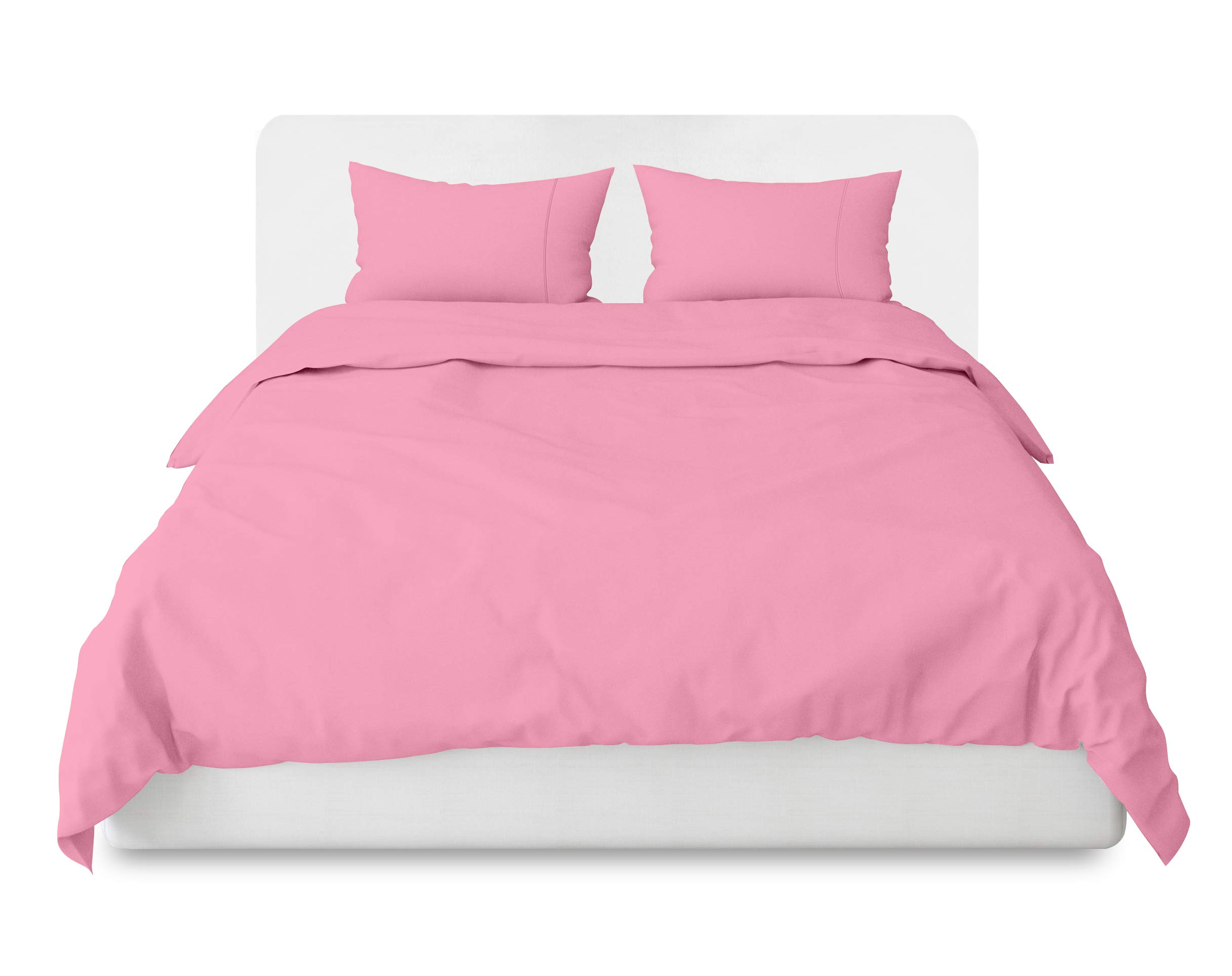 Luxurious 1000 Thread Count 100% Egyptian Cotton Bed Sheets , 4-Pc King Size Pink Sheet Set , Sateen Weave , Single Ply Long-Staple Yarns , Breathable , Fits Mattress Upto 16β Deep Pocket