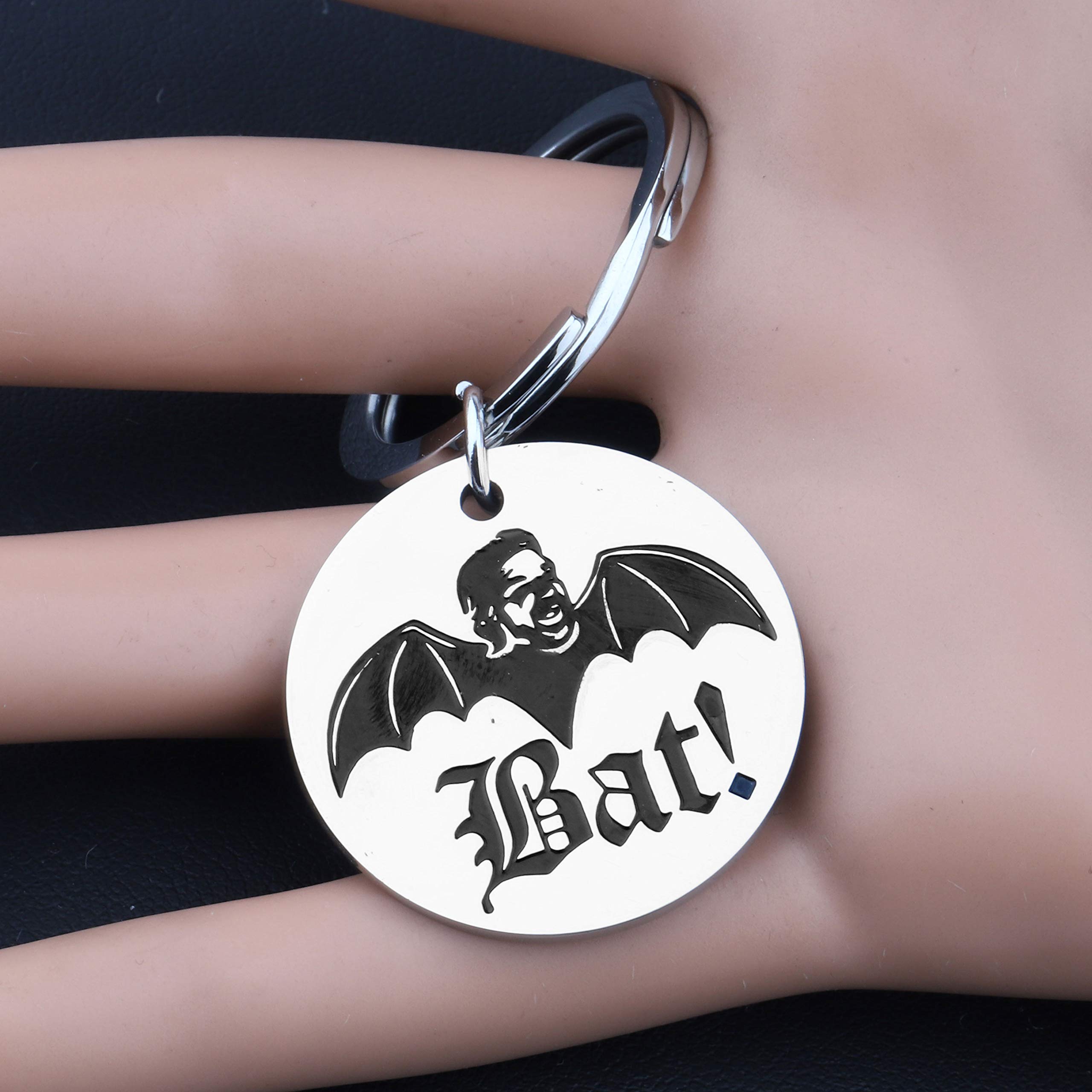 MAOFAED Funny Bat! Keychain Horror Tv Show Inspired Gift Fandom Gift Comedy Horror Lover Gift Bat Keychain