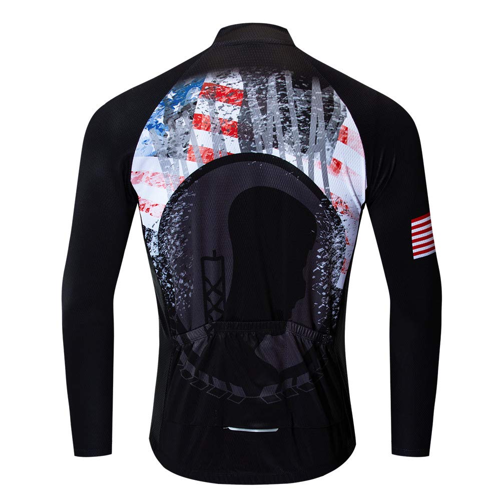 Men's Cycling Jersey Long Sleeve Men Bike Shirt Tops Breathable Bicycle Clothing Quick Dry