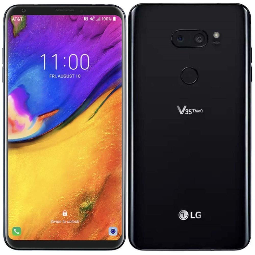 LG V35 ThinQ (64GB, 6GB RAM) 6.0" QHD+ FullVision, Dual Camera, 4G LTE GSM AT&T Unlocked Smartphone US Warranty (Black) (Renewed)