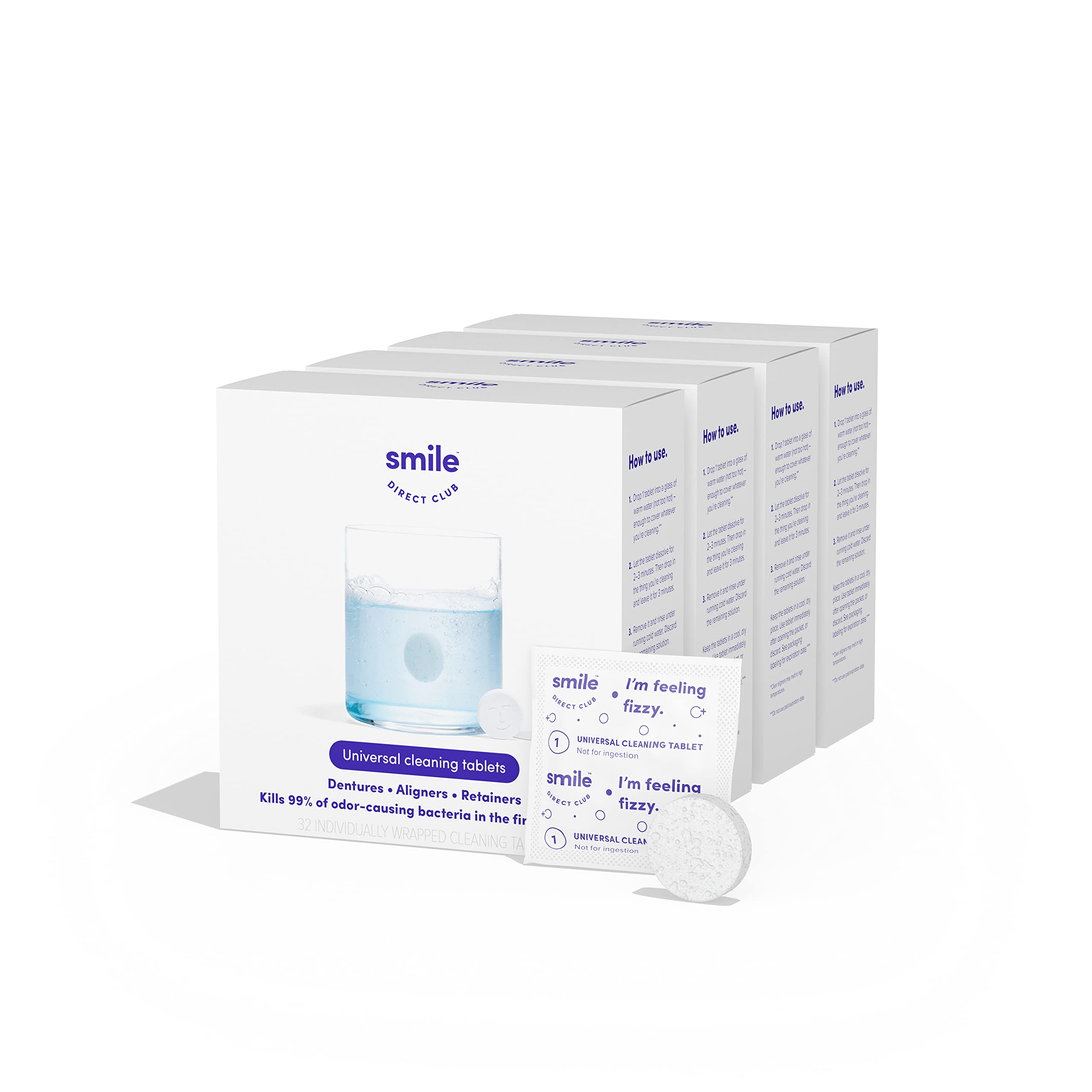 SmileDirectClub Mighty Clean Set, Ultrasonic and UV Cleaning Machine for Aligners, Retainers, and Denture, 128 Retainer Cleaning Tablets, Safe and Minty Fresh