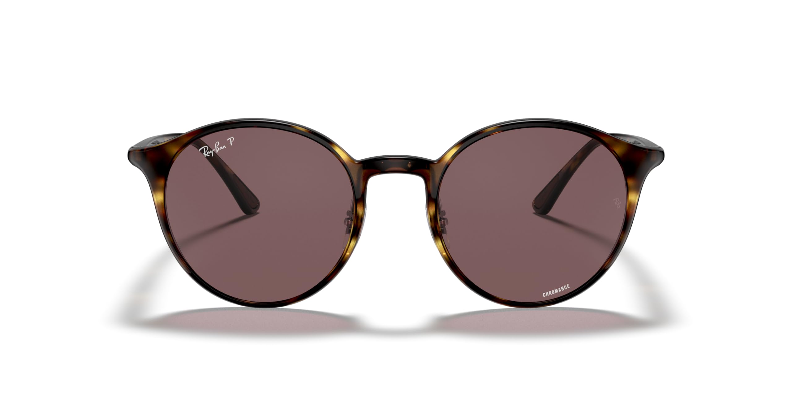 Ray-Ban Rb4336ch Chromance Round Sunglasses, Light Havana/Polarized Purple, 50 mm