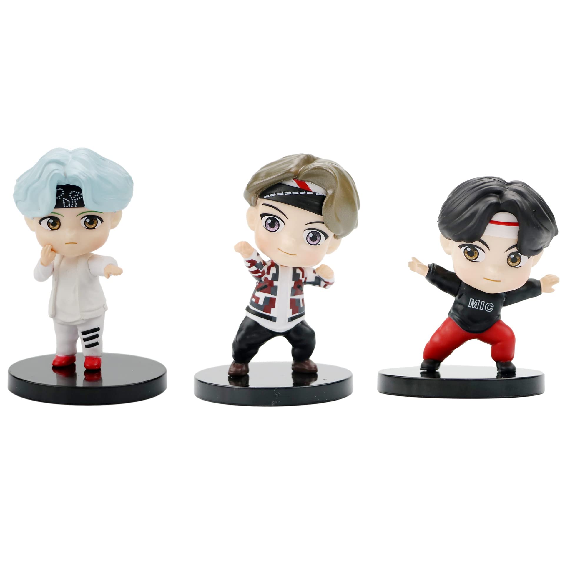 SurpriseSeptember 7pcs BTS Cake Toppers Character Set of Action Figures Toys,BTS Mini Figurines Dolls Birthday Party Supplies Car Desktop BTS Birthday Decorations (D)