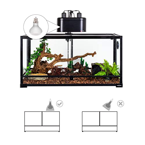 WACOOL UVA UVB Sunlamp Reptile Heat Lamp 100W Reptile Fixture Deep Dome Dual Lamp Fixture