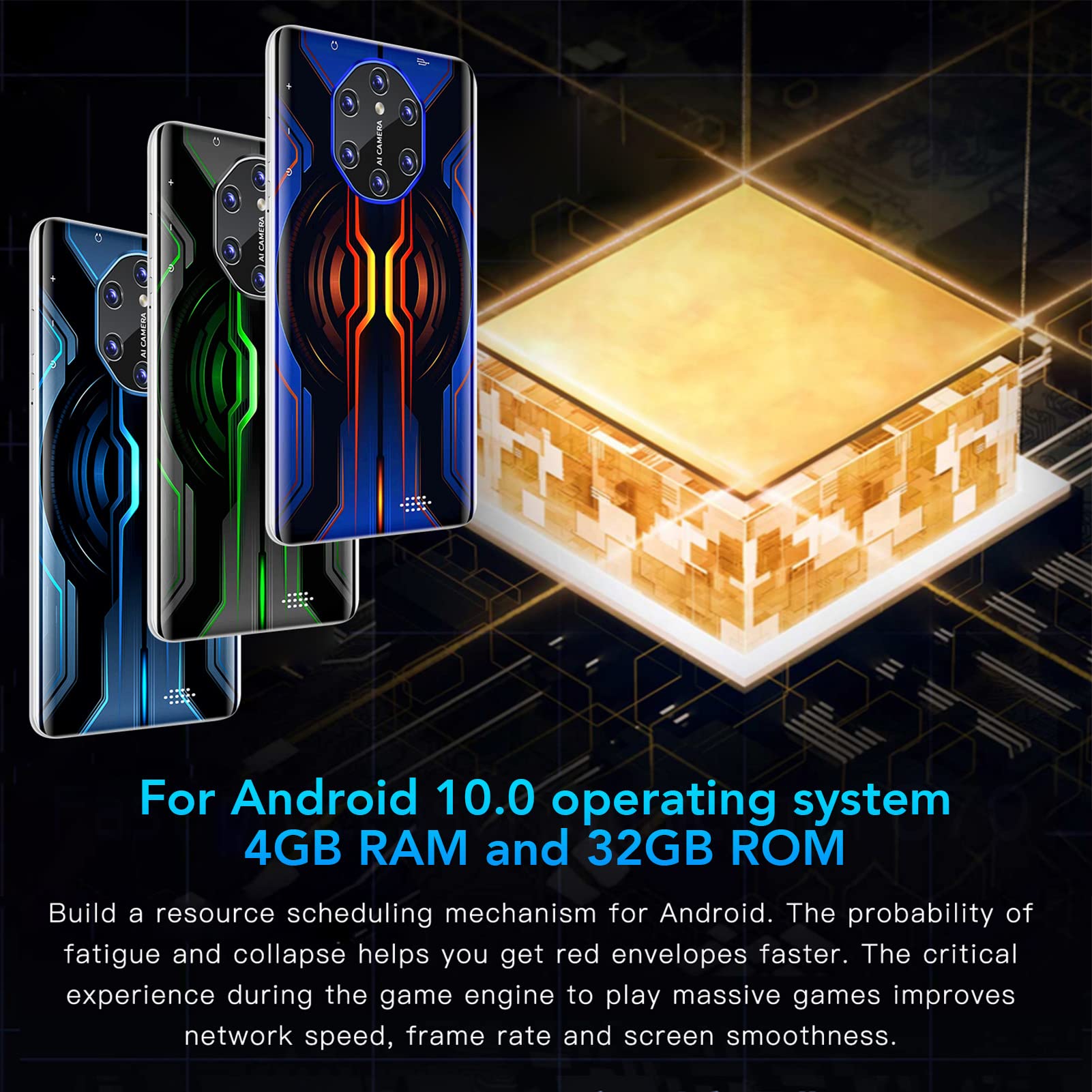 Tablet PC, for 10 Blue Dual Camera Kids Tablet 4GB 32GB 6000mAh Battery MT6592 8 Cores CPU for Painting US Plug