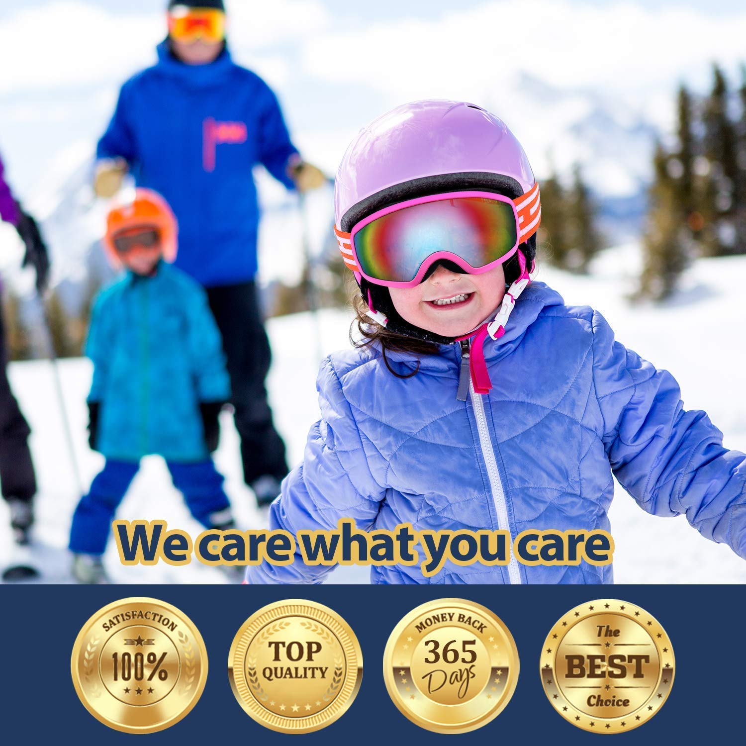 LOEO Kids Ski Goggle, Snow Ski Goggles for Kids Youth Teens Boys and Girls from 5-14